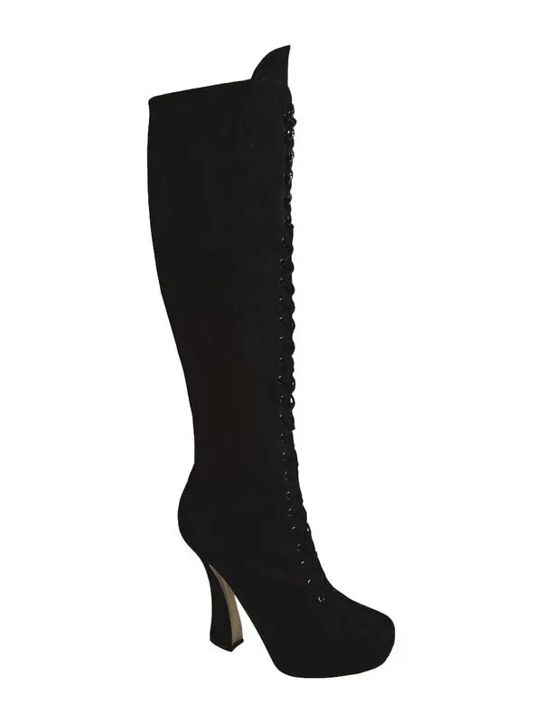 Jeffrey Campbell Pop-off Faux Suede Tall Boots - Black Suede
