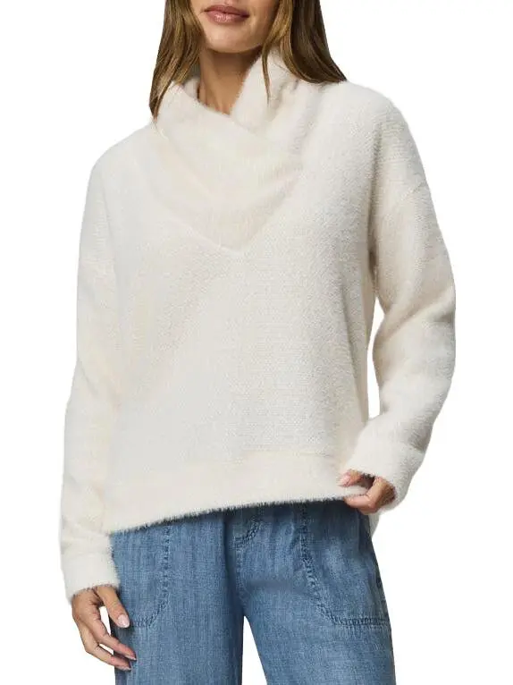 Splendid Rowan Fuzzy Cowl Neck Sweater - White
