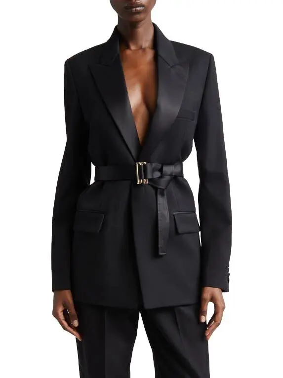 Victoria Beckham Tailored Belted Jacket - Black