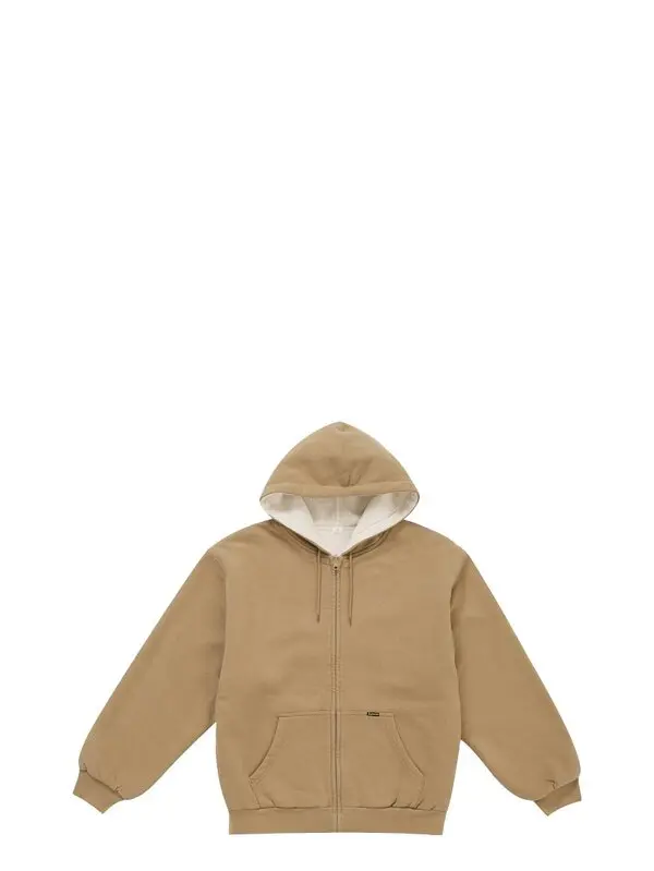 Supreme Reversible Work Zip Up Hooded Sweatshirt - Brown
