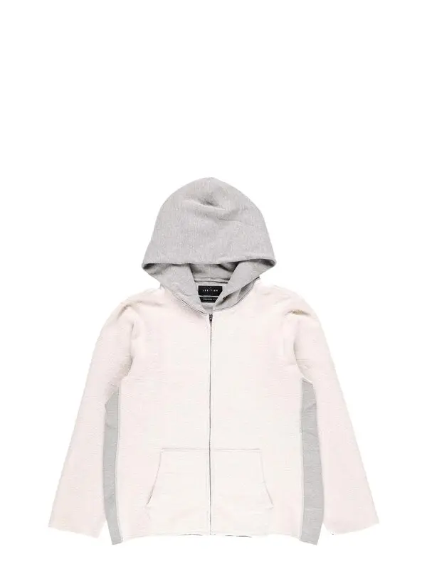 LES TIEN Heavyweight Raw Zip Up Hoodie - Grey
