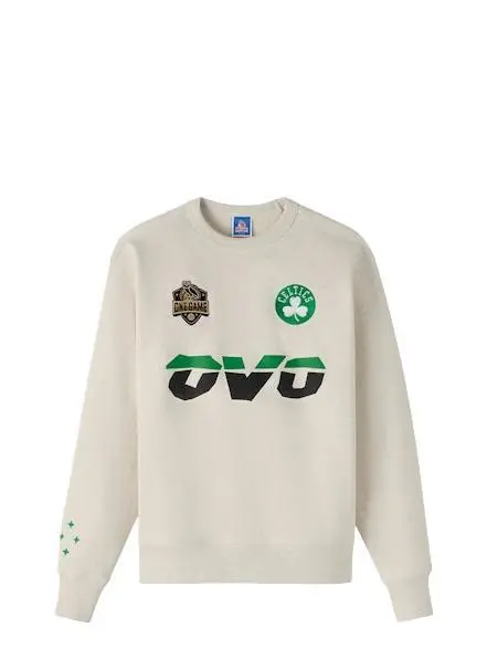 OVO Nba Boston Celtics Crewneck Sweatshirt - Pearl Grey