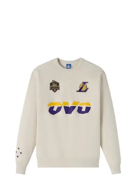 OVO Nba Los Angeles Lakers Crewneck Sweatshirt - Pearl Grey