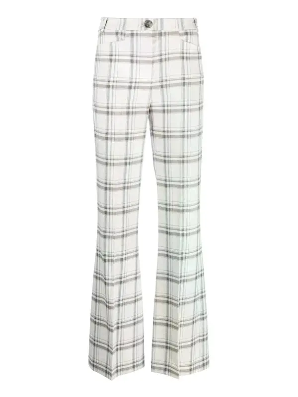 Patrizia Pepe Check-patterned Slim-fit Trousers - Neutrals