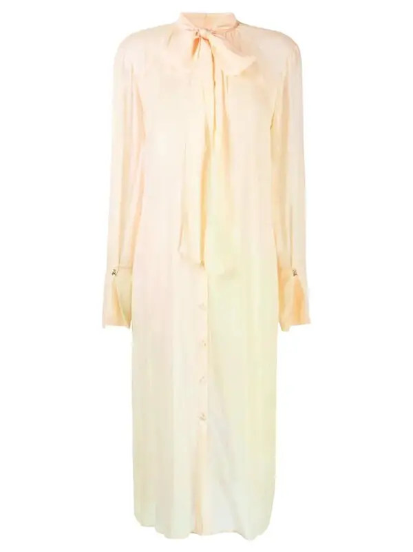 Patrizia Pepe Semi-sheer Buttoned Shirt Dress - Neutrals