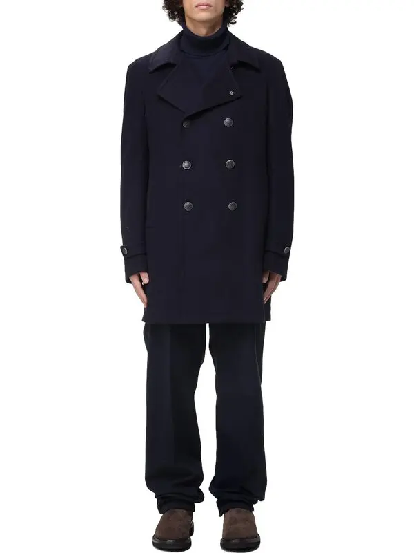 Tagliatore Tailored Pea Coat - Blue