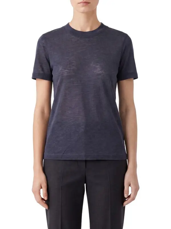 Filippa K Short-sleeved T-shirt In Lyocell And Cashmere Blend - Black