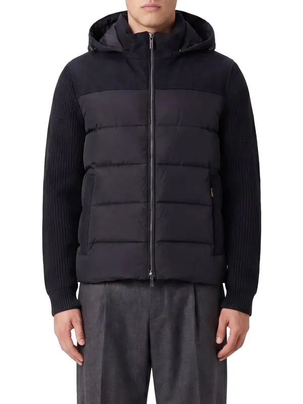MOORER Quilted Wool And Cashmere Down Jacket With Hood - Blue