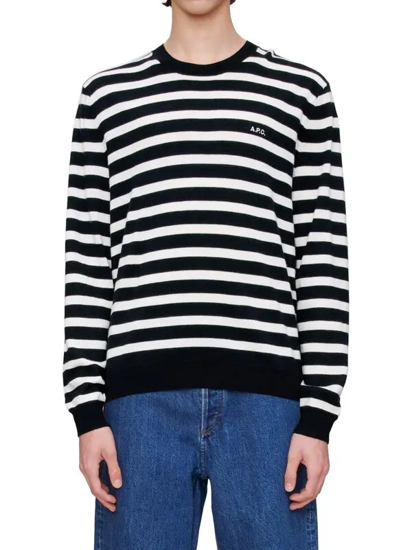 A.p.c. Striped Pullover Sweater - Blue