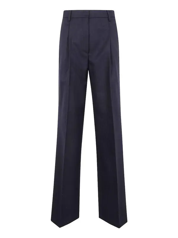 Dries Van Noten Tailored Herringbone Trousers - Navy
