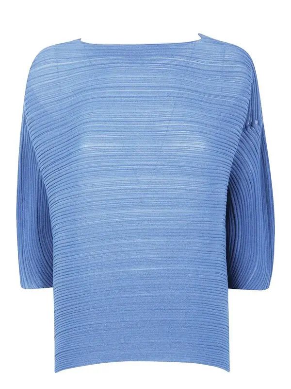 Issey Miyake Pleated Top - Gnawed Blue