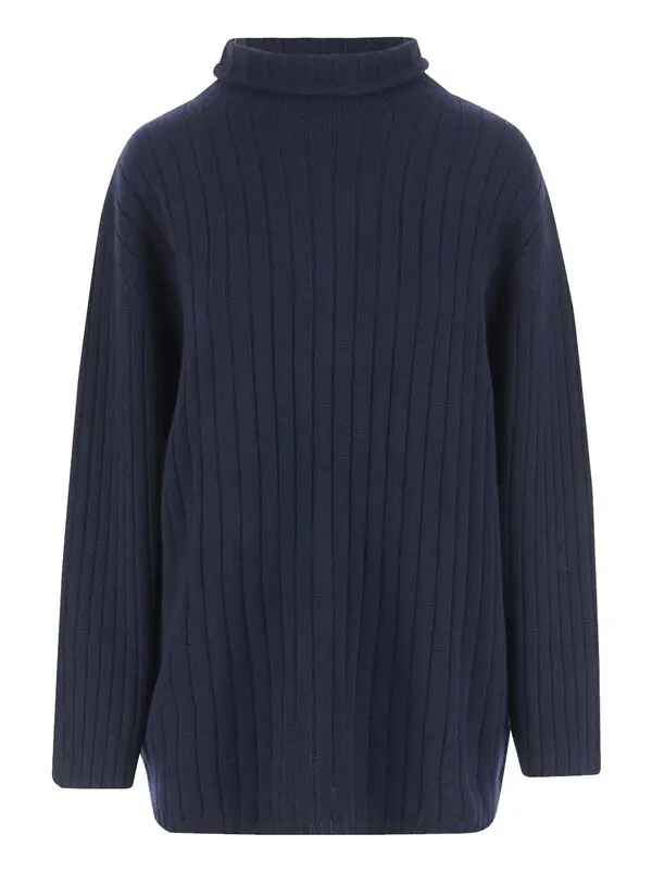 Aspesi Ribbed Turtleneck Sweater - Blue