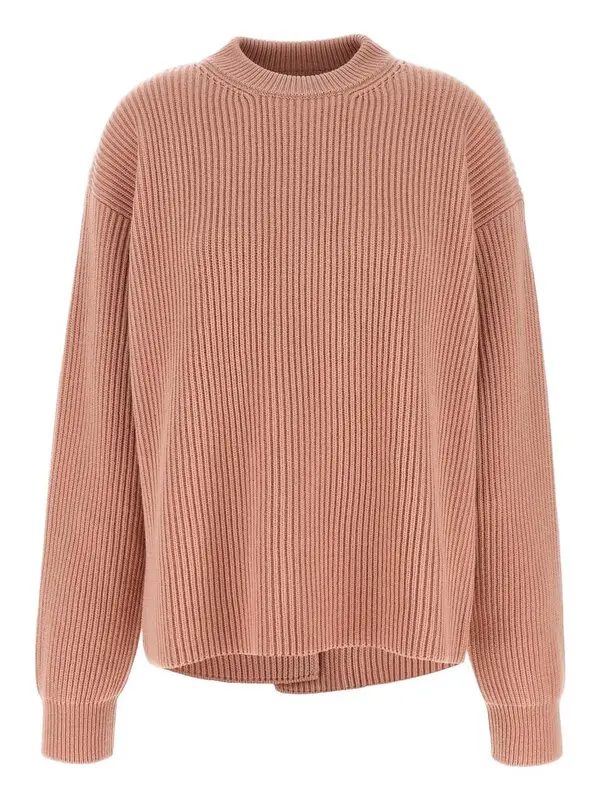 JIL SANDER Ribbed Mock Neck Sweater - Pink