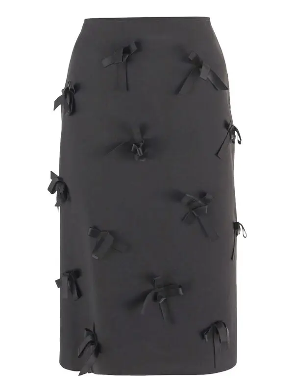 JIL SANDER Bow Detailed Skirt - Black