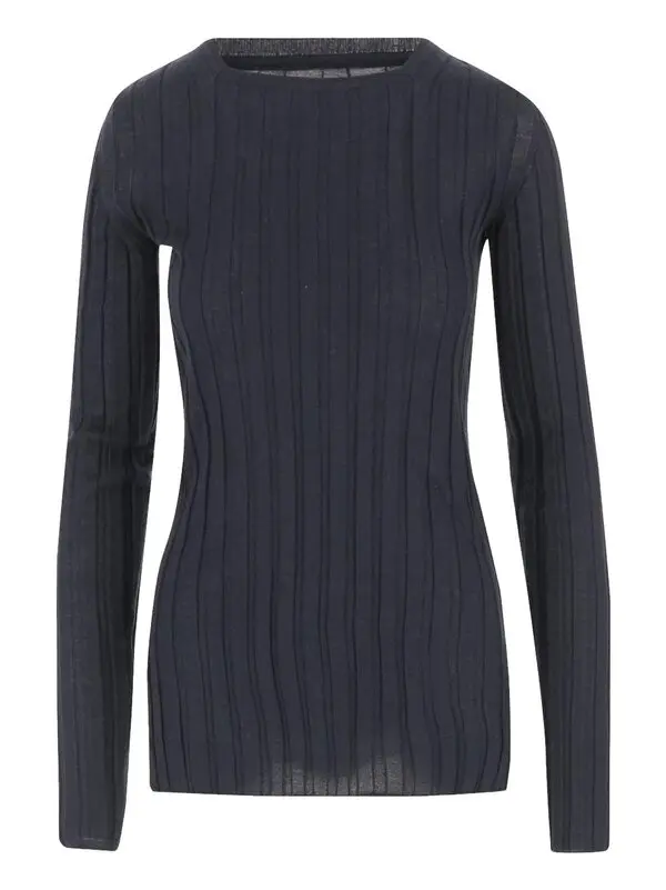 Carven Ribbed Knit Sweater - Black