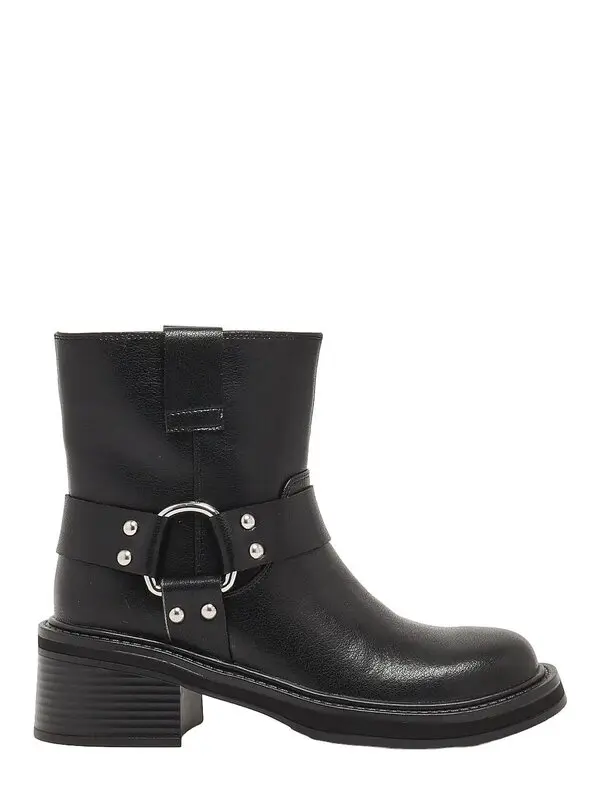 TWENTY FOURHAITCH Flat Ankle Boot - Black