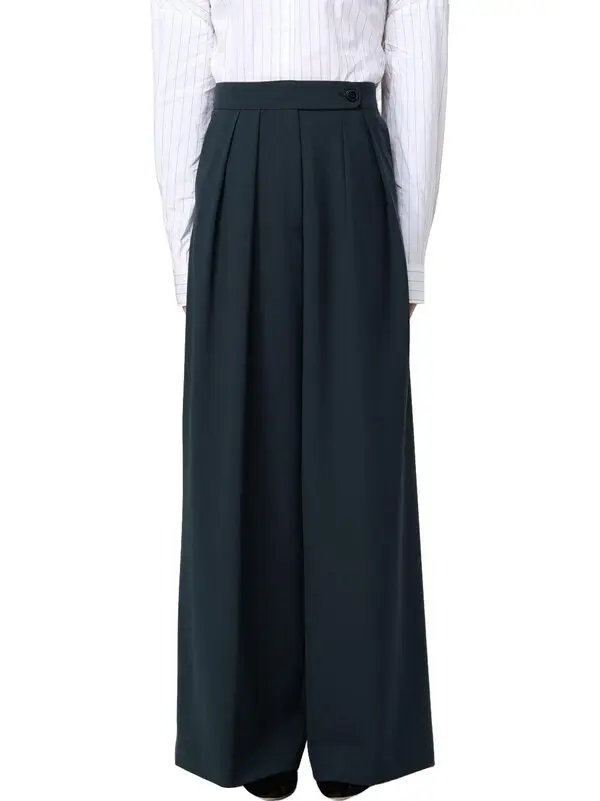 Dries Van Noten Wide Leg Trousers - Green