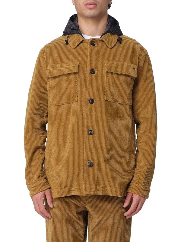 MASON'S Corduroy Jacket With Hooded Detail - Brown