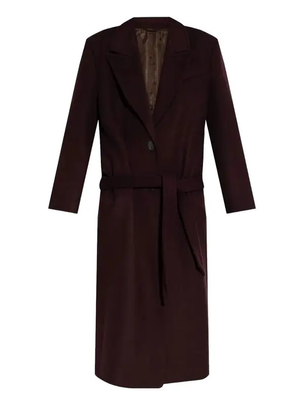 Attico Belted Coat - Burgundy