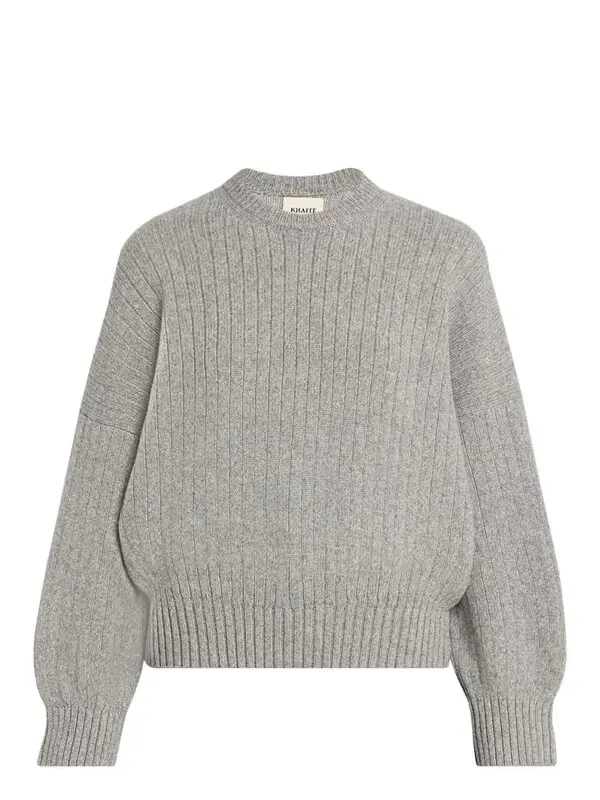 Khaite Lennox Cashmere Ribbed Sweater - Fog