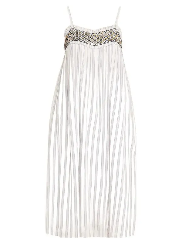 Alix Of Bohemia Eden Coin Embellished Midi Dress - White