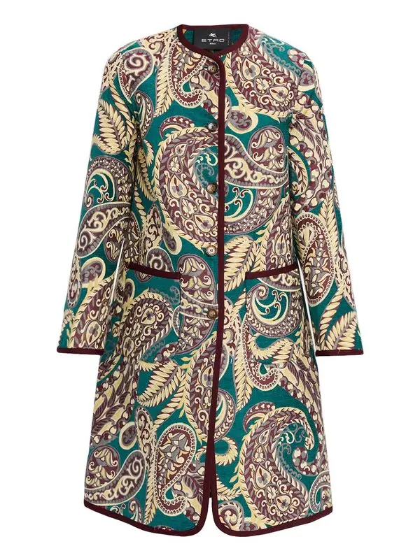 Etro Reversible Jacquard Top Coat - Multicol O