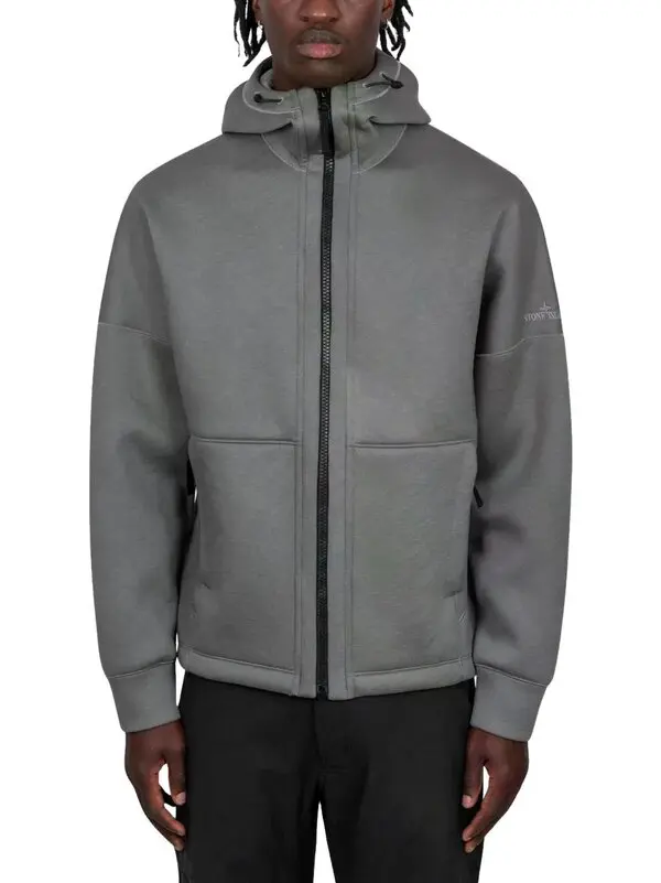 Stone Island Scuba Zipped Hoodie - Grey