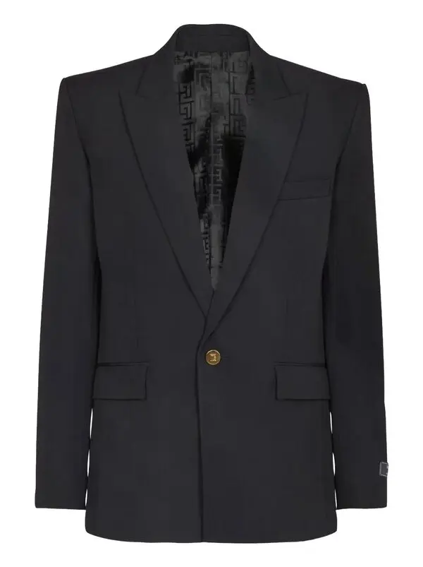Balmain Single-button Wool Jacket - Black