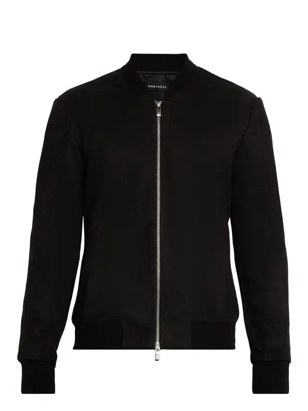 Monfrère Maverick Bomber Jacket - Suede Noir