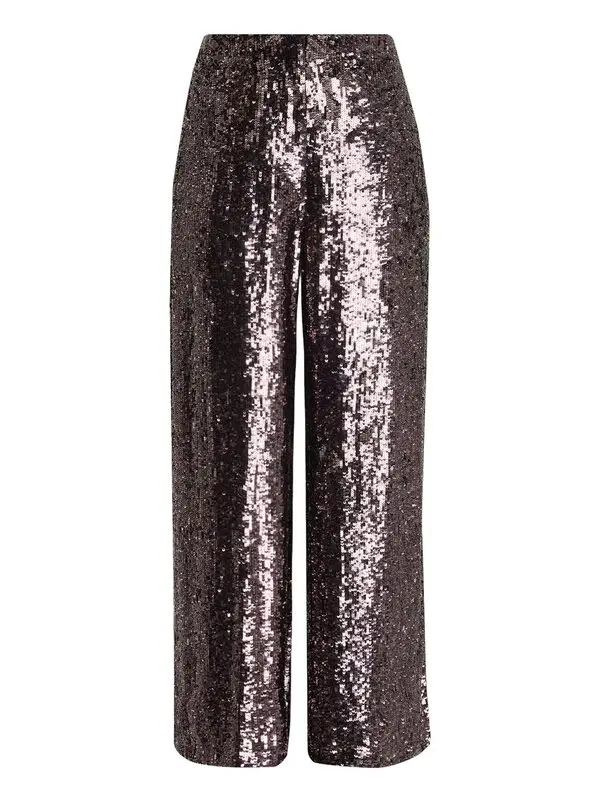 TWP Adieu For Now Sequined Wide-leg Pants - Dark Chocolate