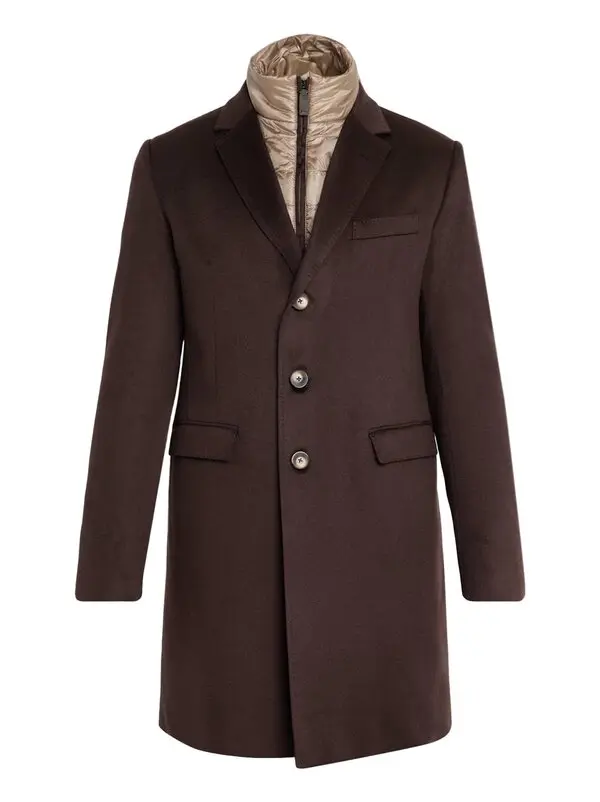 Herno Cashmere Coat W/ Removable Bib - 8800