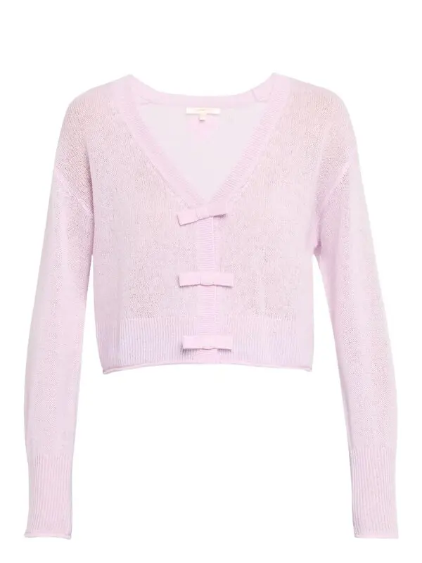 LoveShackFancy Luisella Lightweight Cashmere Cardigan - Clouded Rose