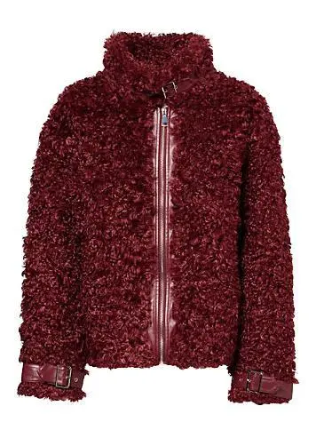 AMY LYNN Celeste Faux-shearling Coat - Burgundy