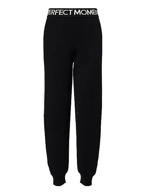 Perfect Moment La Tour Relaxed-fit Stretch-wool Blend Jogging Bottoms - Black