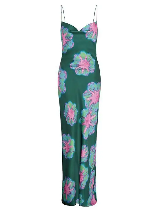 OMNES Floral-print Satin Maxi Dress - Cosmos Print