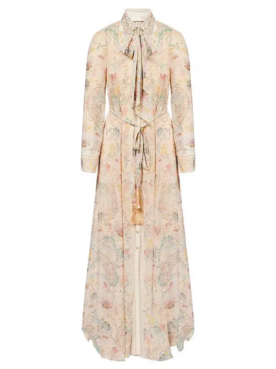 Zimmermann Woven Midi Shirt Dress - Pink Floral