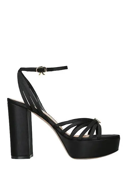 GIANVITO ROSSI Rita 70 Satin Heeled Sandals - Black