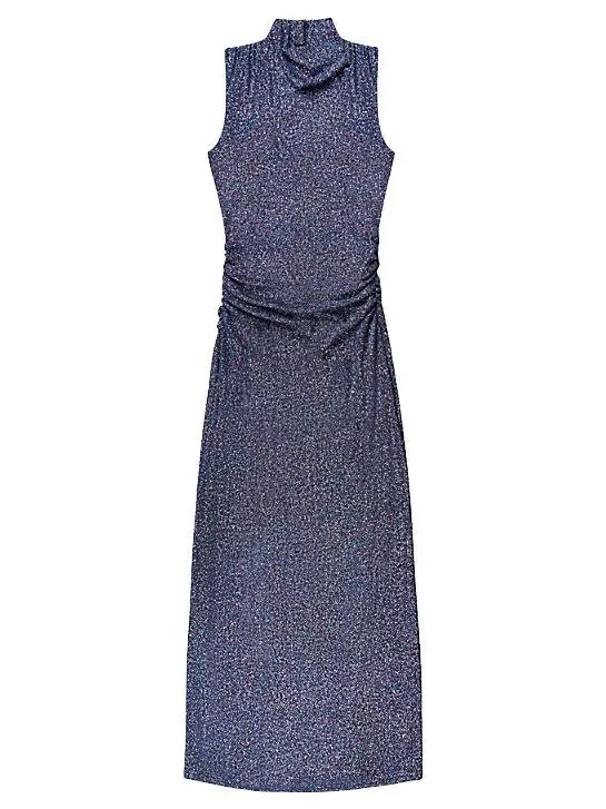 RO&ZO Robyn Sparkle Cowl-neck Midi Dress - Blue