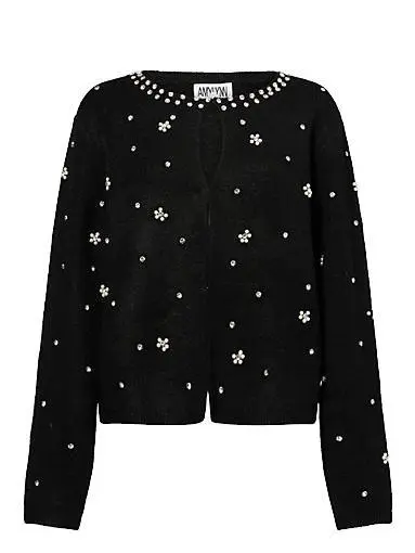 AMY LYNN Embellished Knitted Cardigan - Black