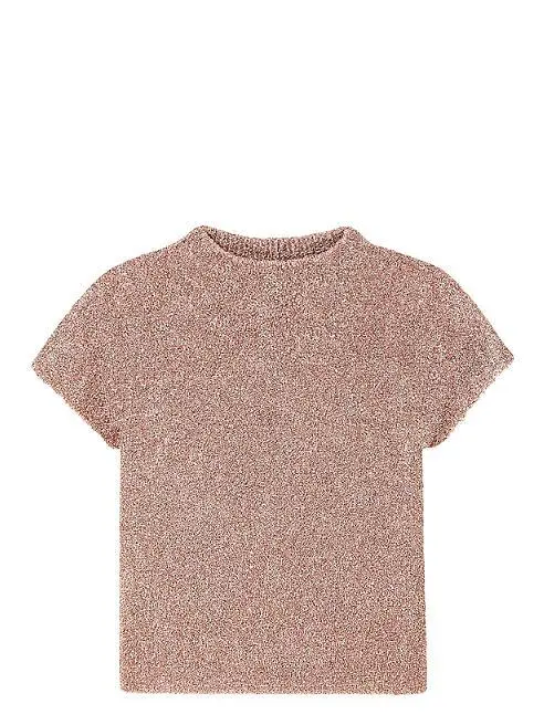 RO&ZO Sparkle Knit Round-neck T-shirt - Bronze