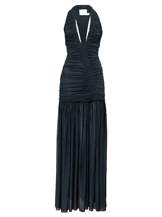 Christopher Esber Orion Draped Woven Gown - Liquorice