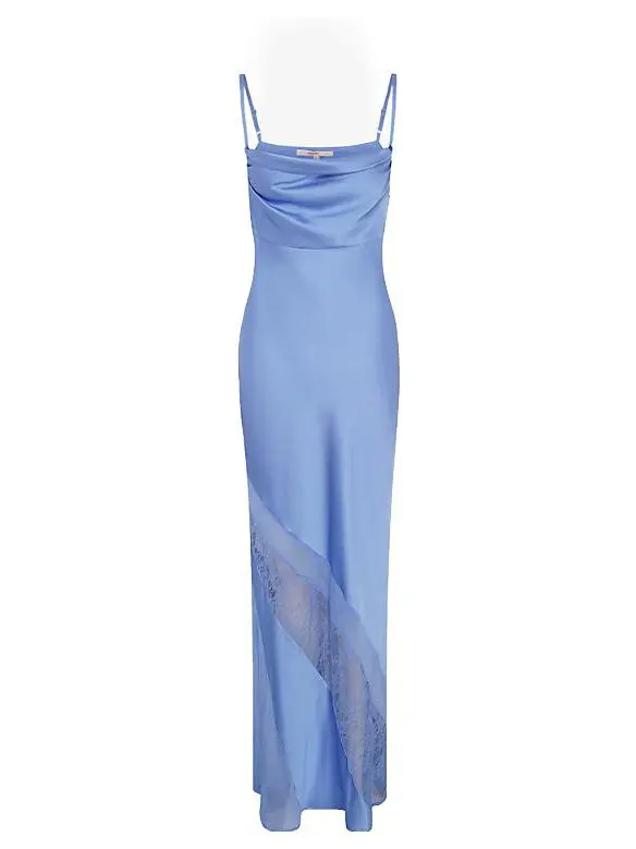 OMNES Sleeveless Satin Maxi Dress - Vista Blue
