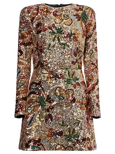 NADINE MERABI Camille Embellished Mini Dress - Multi