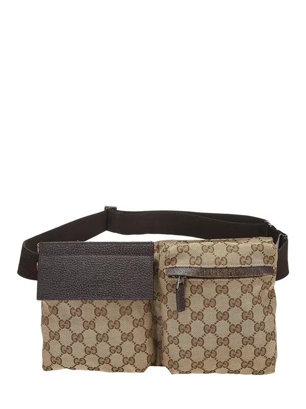 Gucci Original Gg Double Pocket Waist Pouch - Brown