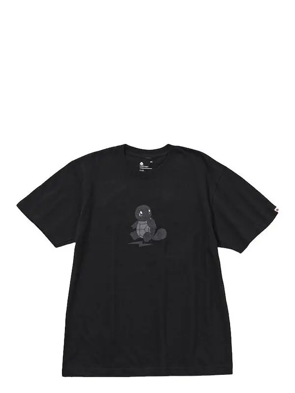 FRAGMENT X Pokemon Thunderbolt Project Squirtle Front Print Tee Shirt - Black