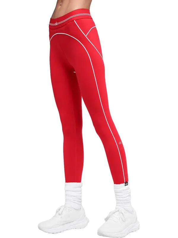 Alo Yoga Airbrush High-waist 7/8 Legging - Bright Red/white