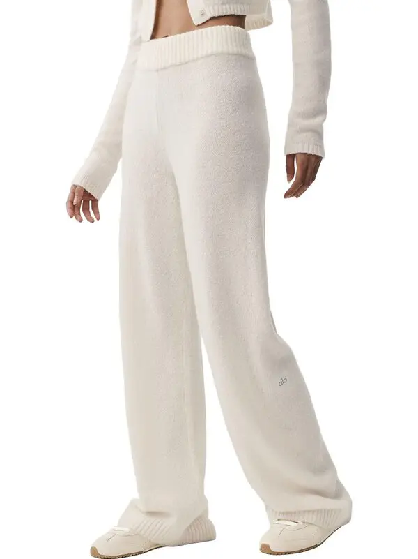 Alo Yoga Wool Cashmere Wide Leg Pants - Ivory