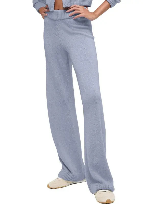 Alo Yoga Wool Cashmere High-waist Wide Leg Pants - Winter Frost