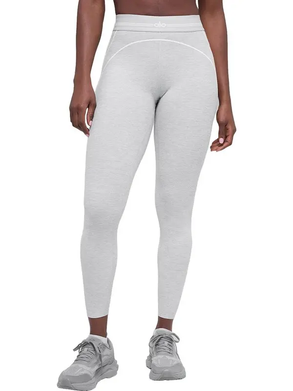 Alo Yoga 7/8 High-waist Heart Throb Legging - Athletic Heather Grey/white
