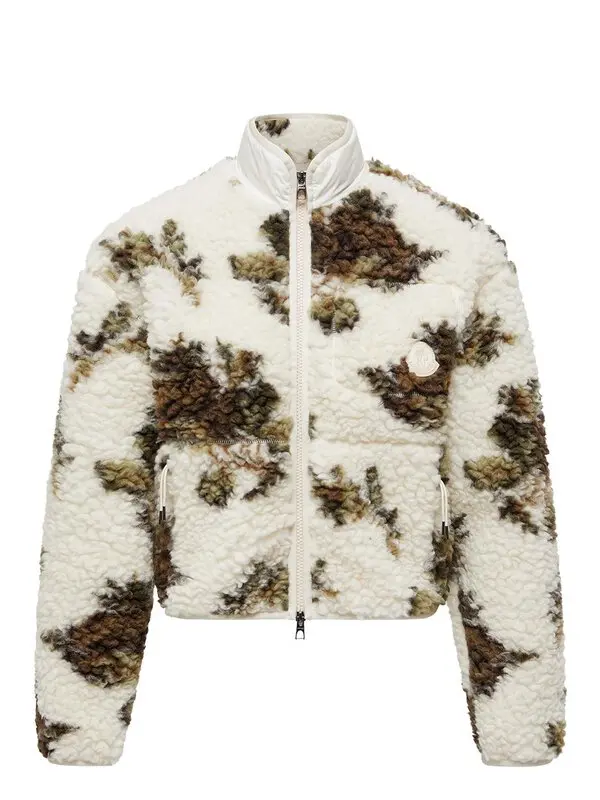 Moncler Floral Print Padded Wool Blend Sweater - Multicolor